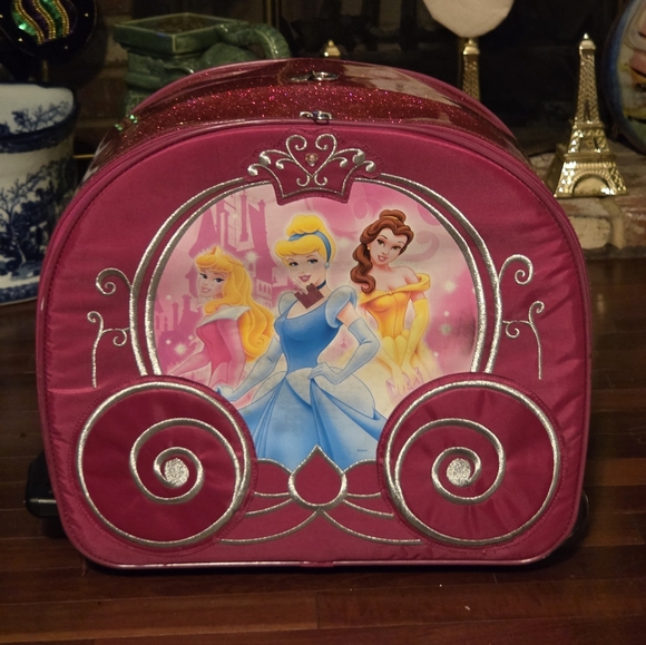 Disney | Toys | Disney Princess Pink Rolling Suitcase For Kids | Poshmark